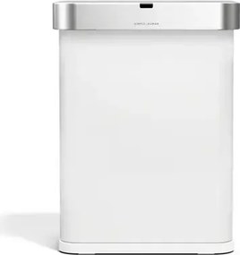 Simplehuman SENSOR bílá ocel / Odpadkový koš / Bezdotykový / Hlasové a