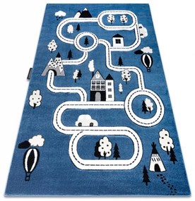 Dětský kusový koberec PETIT Uličky modrý Rozměr: 120x170 cm