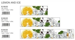 DIMEX | Fototapeta do kuchyně Citrón a led KI-260-023 | 260 x 60 cm | zelená, bílá, oranžová