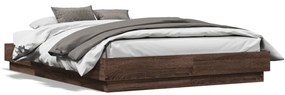 Rám postele hnědý dub 140 x 190 cm kompozitní dřevo,  3209876