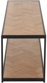 Dřevěný konferenční stolek J-line Zigtem 150 x 40 cm s černou konstrukcí
