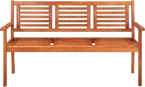3místná zahradní lavice s poduškou 150 cm masivní eukalyptus 3060999