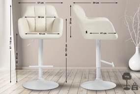 Barová židle Natoma umělá kůže bílá konstrukce – krémová