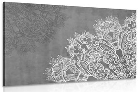 Obraz prvky květinové Mandaly v černobílém provedení Varianta: 90x60