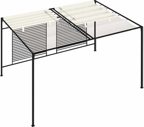 Altán se zatahovací střechou 3 x 4 x 2,3 m krémový 180 g/m² 313623