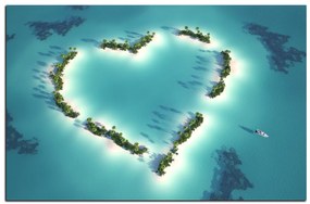 Obraz na plátně - Ostrov ve tvaru srdce 1136A (90x60 cm  )