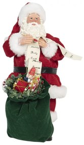 Vánoční dekorace Santa s pytlem vánočních dárků – 17x13x28 cm