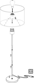 Eglo 95173 - Stojací lampa MASERLO 1xE27/60W/230V