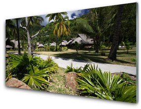 akrylový obraz Listy Palmy Stromy Příroda 125x50 cm