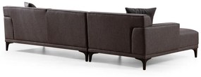 Designová rohová sedačka Dellyn 250 cm antracitová - levá