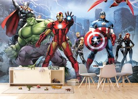 Vliesová fototapeta Komiksoví Avengers | 360 x 270 cm | DFTDNXXL5027