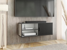 TV skříňka ROJO 2 bílý + černý otevřená TV skříňka s policí
