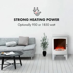 Klarstein Meran, elektrický krb, 950/1850 W, InstaFire, stmívatelný, bílý