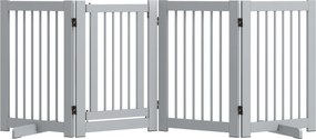 PawHut Volně stojící bezpečnostní brána pro psy s nohama 204 x 75 cm Dřevěná brána pro psy Brána na schody Dveřní brána pro schody, dveře, kuchyň, cho
