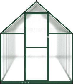 Skleník s podkladovým rámem zelený 445 x 169 x 195 cm hliník 3266333