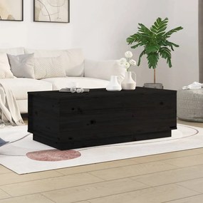 Konferenční stolek černý 100x50x35 cm masivní borové dřevo