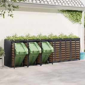 Úložný box na 3 popelnice Ocel Antracit 3394777