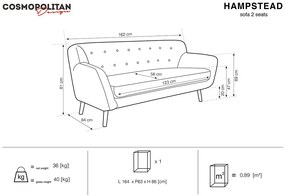 COSMOPOLITAN DESIGN Dvoumístná pohovka Hampstead