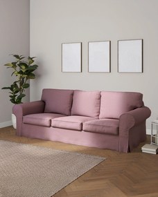 Potah na pohovku IKEA Ektorp 3-místná, nerozkládací barva růžová látka pletený vzor