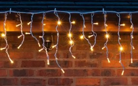 Venkovní LED vánoční závěs, tlustý kabel - teplá bílá, se záblesky, od 3m až 10m Délka světelné části + délka přívodního kabelu a počet LED: 10m+1.5m…
