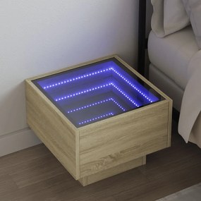 Noční stolek s Infinity LED dub sonoma 40 x 40 x 30 cm