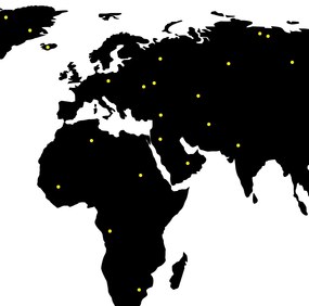 WALLVINIL Samolepky na zeď - Puntíky na Mapu světa Barva: Bílá, Velikost samolepky: Průměr 5mm