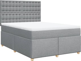 Box spring postel s matrací světle šedá 140 x 200 cm textil 3291317