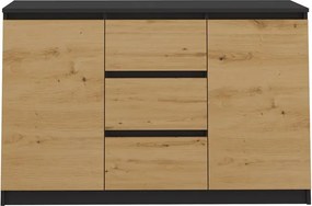 FALCO Komoda Malvína 2D3S 120 antracit/dub artisan