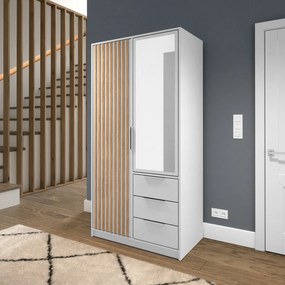 STO Šatní skříň BALI D2 LUX 100 cm,  Černá / Dub Votan