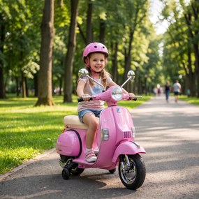 AIYAPLAY dětská elektrická Vespa PX150, Li-ion baterie, růžová