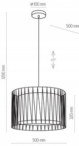 Lustr na lanku HARMONY BLACK 3xE27/60W/230V