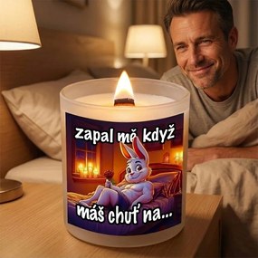 Ahome CZ Krásná svíčka s praskajícím knotem Zapal mě, když máš chuť na - Pan králík