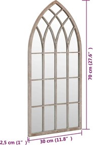 Zahradní zrcadlo pískové 70 x 30 cm železo pro použití venku 318343