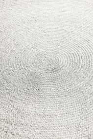 Hanse Home, Kusový koberec Jute Braided 106321 White ovál, 160x230 ovál, bílá, chodba / předsíň