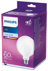 Žárovka Philips Classic LED E27 G120 7W matná 4000K