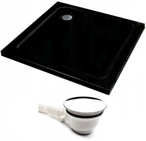BPS-koupelny Čtvercová akrylátová sprchová vanička HYD-SSV-ST02D 100x100 černá