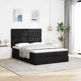 Osmanský rám postele s matrací černá 140x190cm textil 3314088