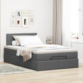 Osmanský postel s matrací tmavě šedá 120x200 cm textil 3311450