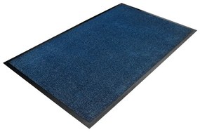 Modrá textilní čistící vnitřní vstupní rohož - 90 x 60 x 0,7 cm