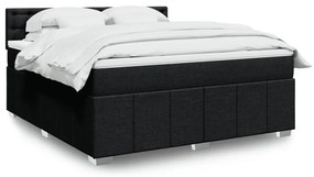 Box spring postel s matrací černá 180x200 cm textil 3287163