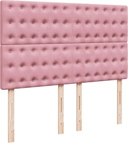 Box spring postel s matrací růžová 160x200 cm samet 3293271
