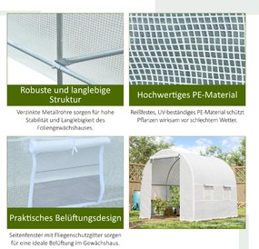 Fóliový skleník Outsunny Fóliový skleník Fóliový skleník pro rostliny 245x200x200 cm | Aosom