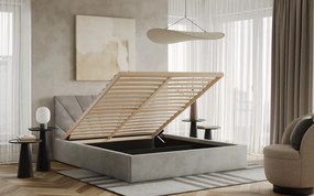 Postel LATINA 180x200 světlešedá s úložným prostorem