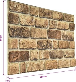 Nástěnné panely 10 ks 100 x 50 cm Tmavý písek EPS pěna 332926