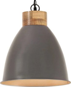 vidaXL Industriální závěsná lampa železo masivní dřevo 35 cm E27 [320887] Barva: Šedá