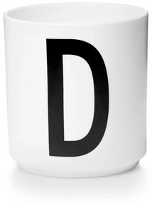 DESIGN LETTERS Porcelánový hrneček/dózička Letters 300 ml D, černá barva, bílá barva, porcelán