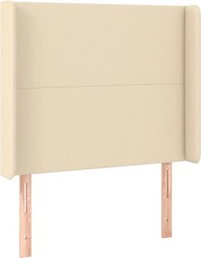 Box spring postel s matrací a LED krémová 100x200 cm textil 3138698