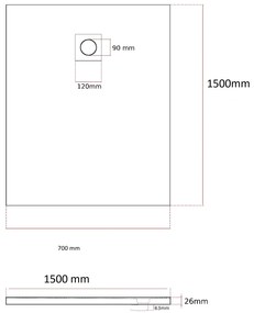 Gamma Erga Oldaf, SMC obdélníková sprchová vanička 70 x 150 cm, bílá matná, ERG-GMA-OL-70150