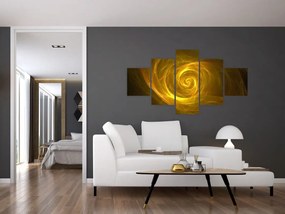 Obraz abstraktní žluté spirály (125x70 cm)