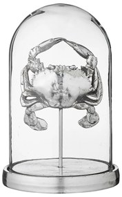 Dekorační zvon se stříbrným krabem SERAFINA 17,5 x 27 cm